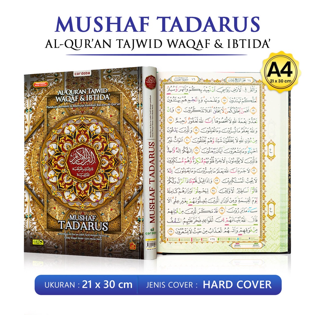 Jual AL-QURAN TADARUS/ MUSHAF TADARUS UKURAN A4/NEW PRODUCT CORDOBA ...