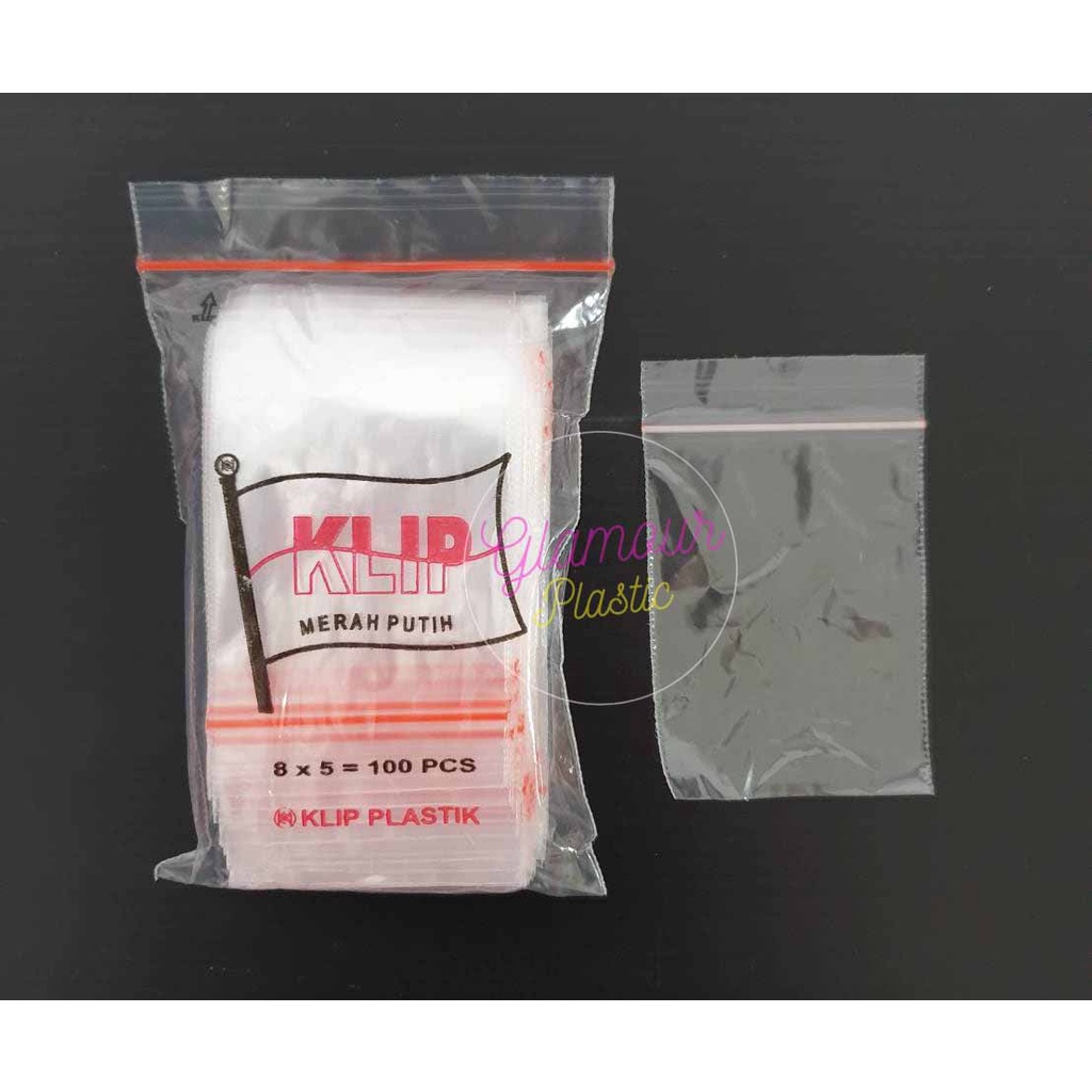 Jual Plastik KLIP UKURAN 5X8 cm 1 pack isi 100 lembar/Plastik Zip lock ...