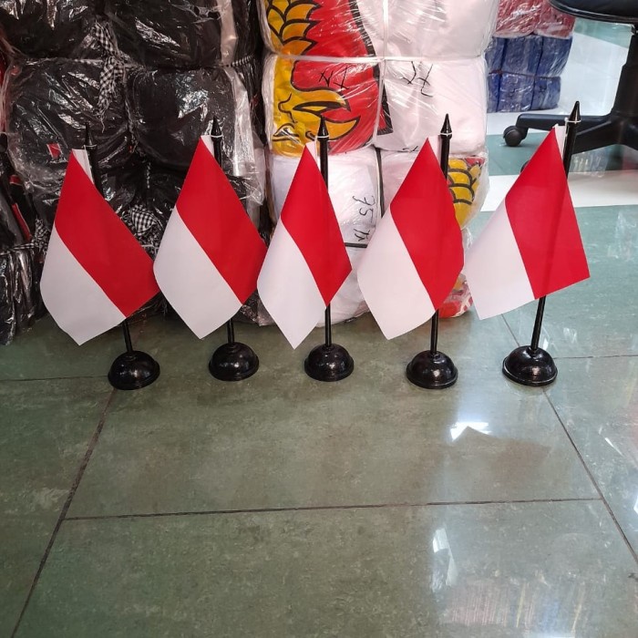 Jual Bendera meja bendera Merah Putih bendera ruangan + Tiang Kayu ...