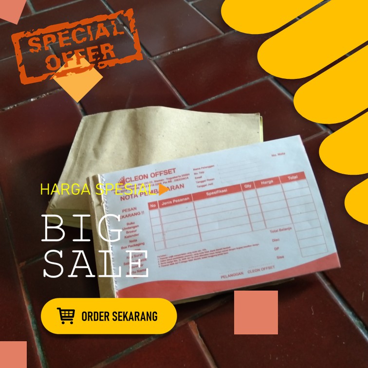 Jual Cetak Nota/Nota Custom/Nota Kontan/Nota Olshop/Nota Murah 1/6 ...