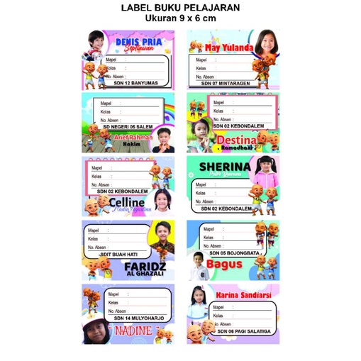 Jual Stiker Label Buku Custom Nama + Foto Murah 9 x 6 cm | Shopee Indonesia