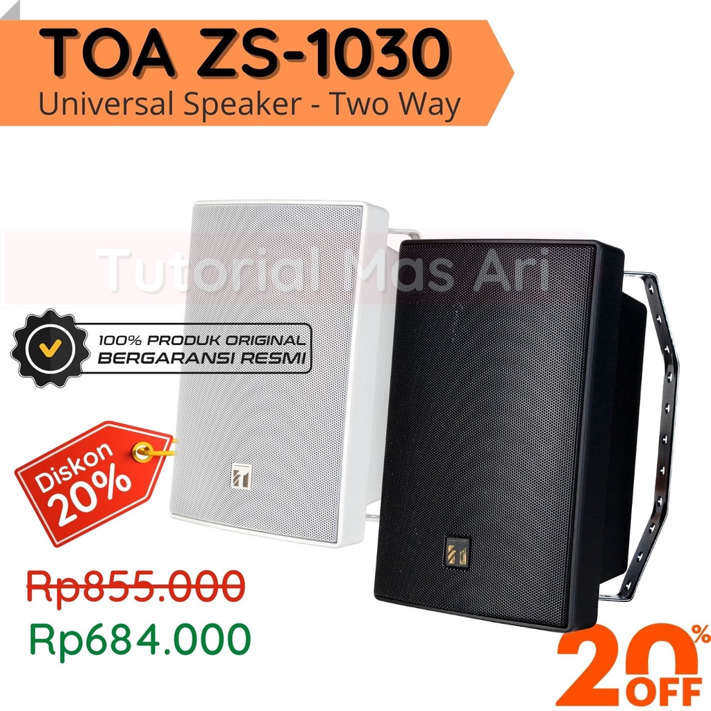 Jual Speaker TOA ZS-1030 | Universal Speaker TOA 30W | 2-Way Bass Reflex | Bisa Seting High/Low ...