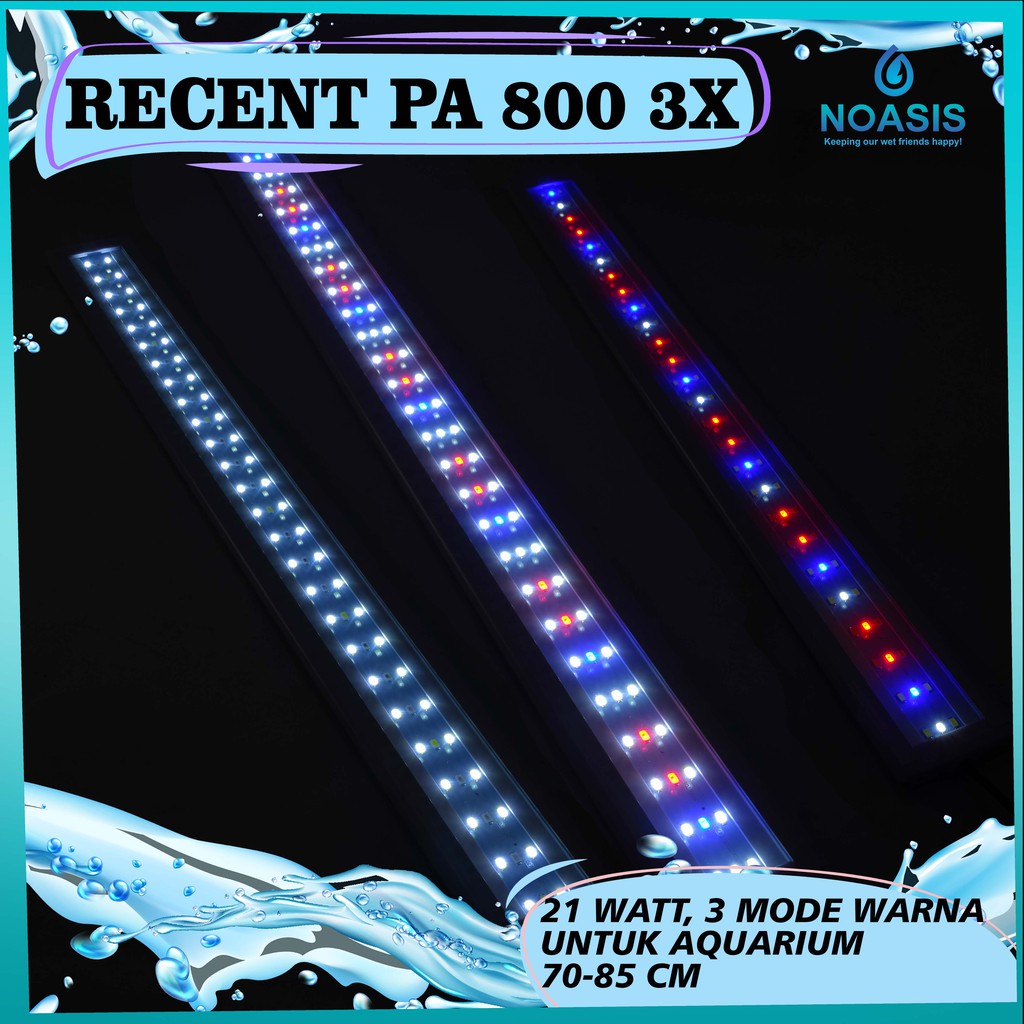 Jual LAMPU LED AQUARIUM RECENT AA PA 800 21 WATT 70-85 CM 3 MODE ...