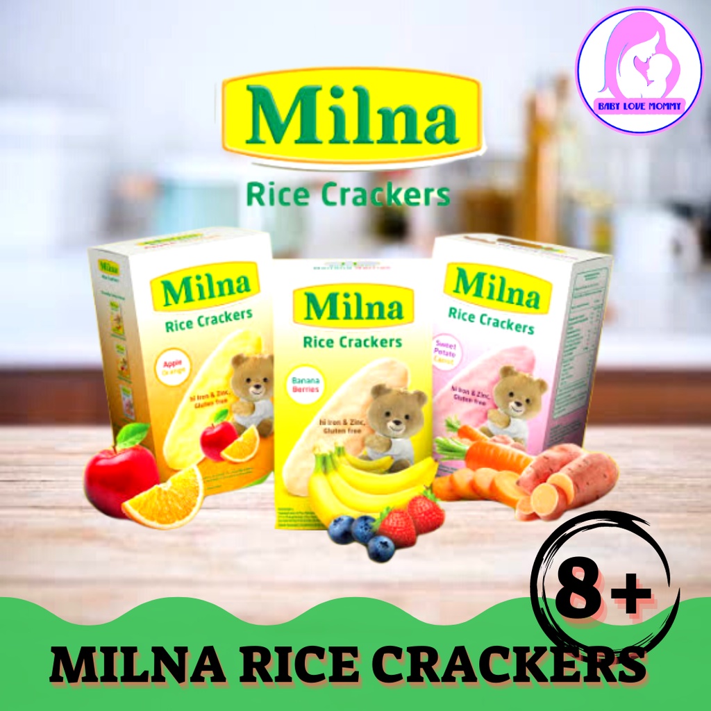 Jual Milna Rice Crackers snack bayi makanan bayi kemasan 20 gram ...