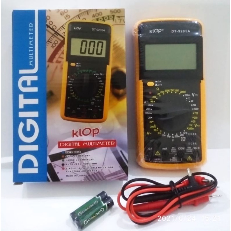 Jual MULTITESTER/MULTIMETER DIGITAL KLOP DT-9205A MULTIMETER 9205A ...