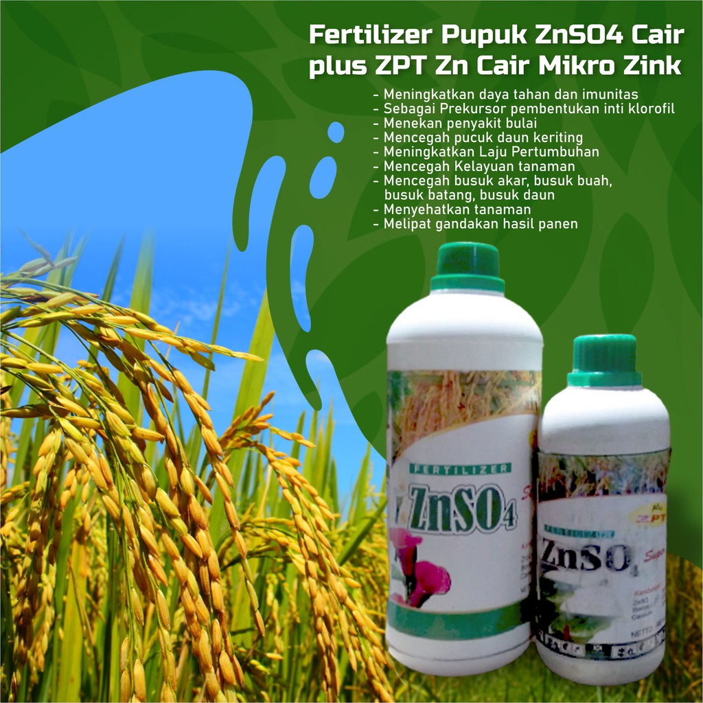 Jual Fertilizer Pupuk ZnSO4 Cair plus ZPT Zn Cair Mikro Zink | Shopee ...