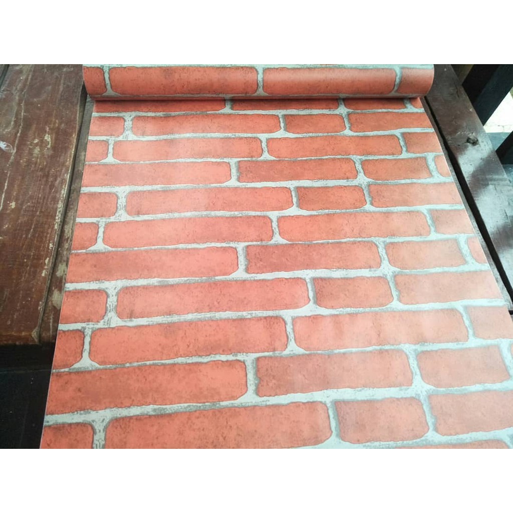 Jual wallpaper dinding bata orange | Shopee Indonesia