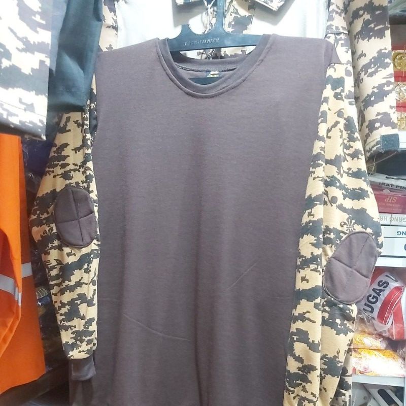Jual KAOS POLOS COKLAT LORENG (PAKAI BANTALAN) | Shopee Indonesia