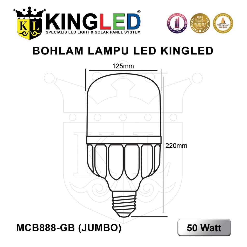 Jual KINGLED Lampu Bola LED Capsule JUMBO 30 Watt / 40 Watt / 50 Watt | Shopee Indonesia