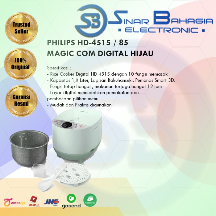 Jual PHILIPS HD-4515 / 85 MAGIC COM DIGITAL HIJAU (NEW) (KHUSUS BANDUNG ...