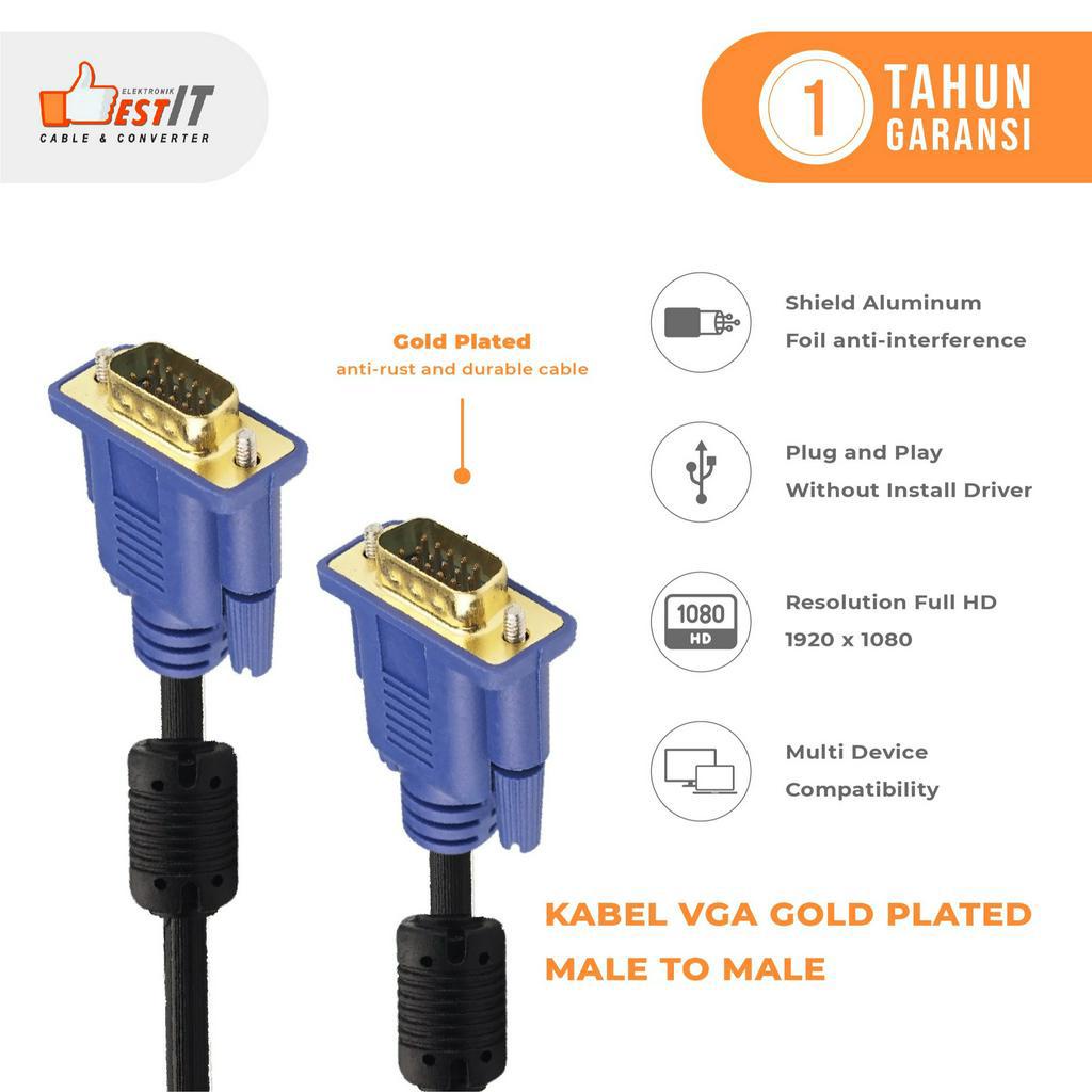 Jual NYK Kabel VGA Gold Plate High Quality 1.5M 3M 5M 10M 15M 20M | Shopee Indonesia