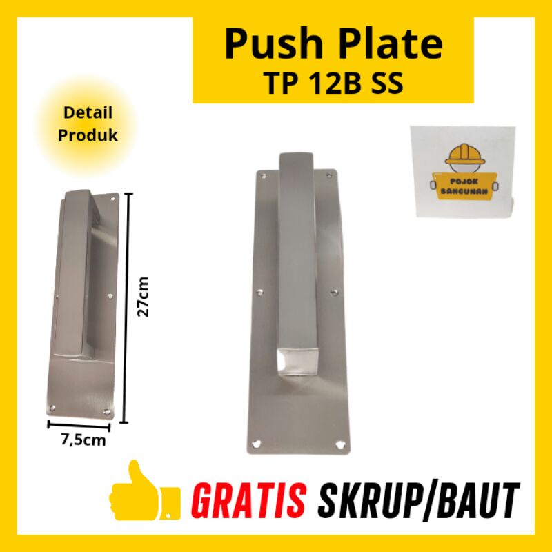 Jual Push Plate Handle Pintu Pull Plate PUSH PLAT Stainless Steel TP 70 ...