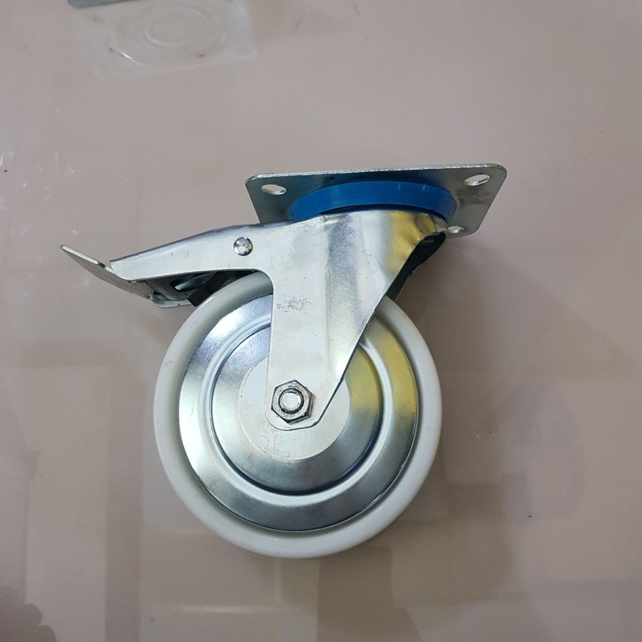 Jual Roda Troley Nilon 6 inch (Putar+ Rem ) | Shopee Indonesia