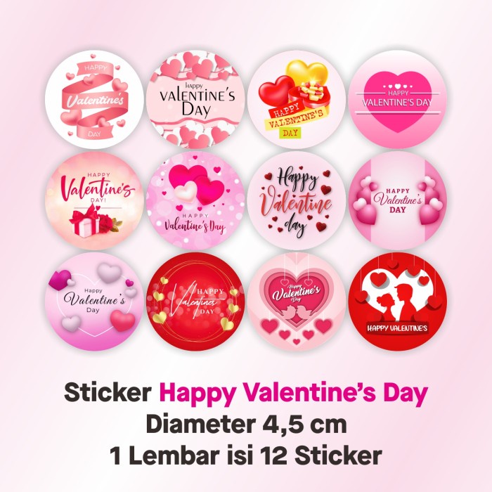 Jual Stiker Label Happy Valentine's Day Sticker Valentine Day Selamat ...