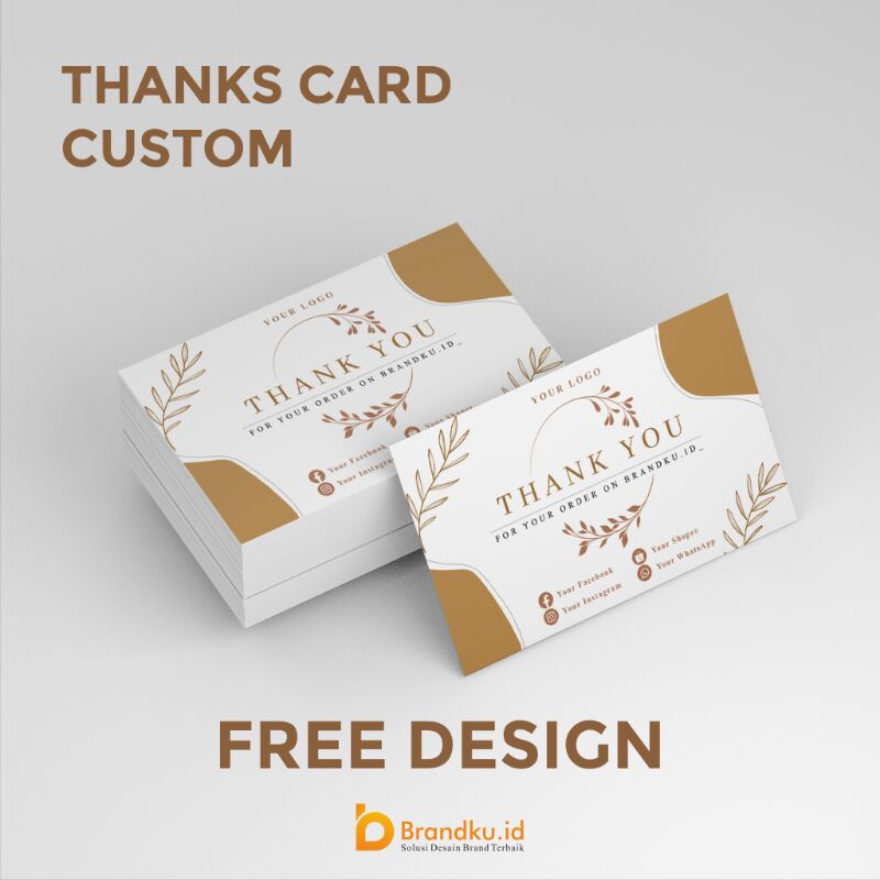 Jual [MINIM ORDER 50 PCS] THANKS CARD (FREE DESAIN) THANK YOU CARD ...