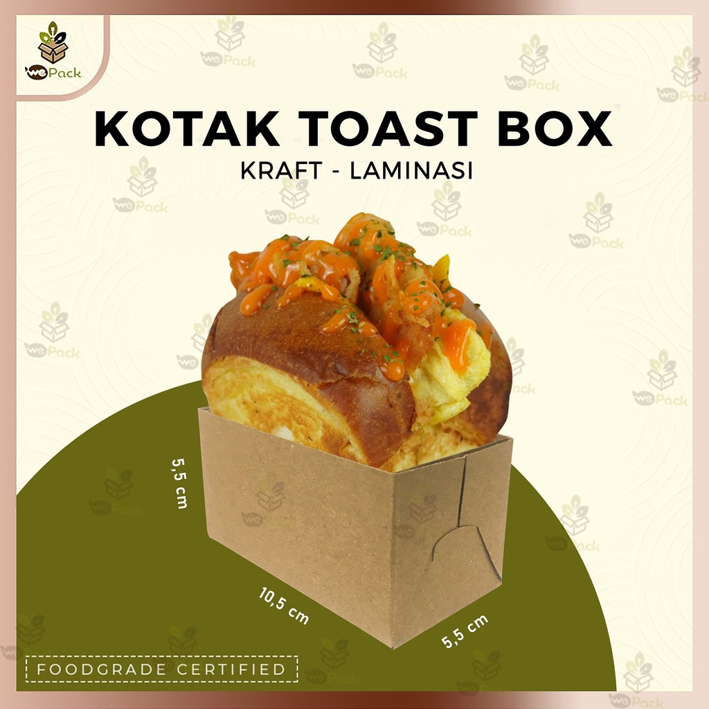 Jual Toast Box Bread Take Away Paper Tray Dus Kemasan Roti Panggang ...