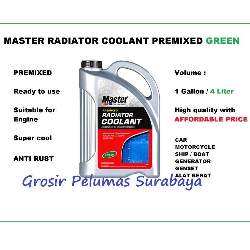 Jual Master Cairan Air Radiator Water coolant Premixed GALON 4 liter ...