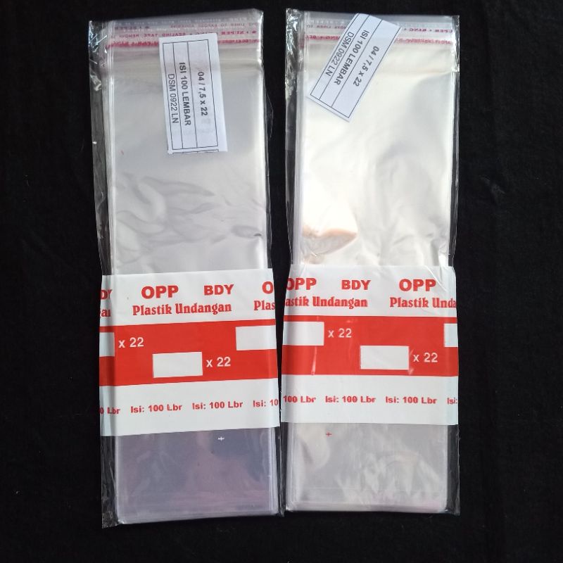 Jual Plastik Undangan/Plastik OPP 7,5 x 22 cm (Isi 100 lembar) | Shopee Indonesia