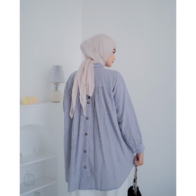 Jual BELEN STRIPE SHIRT - KEMEJA OVERSIZED KEMEJA JUMBO KANCING ...