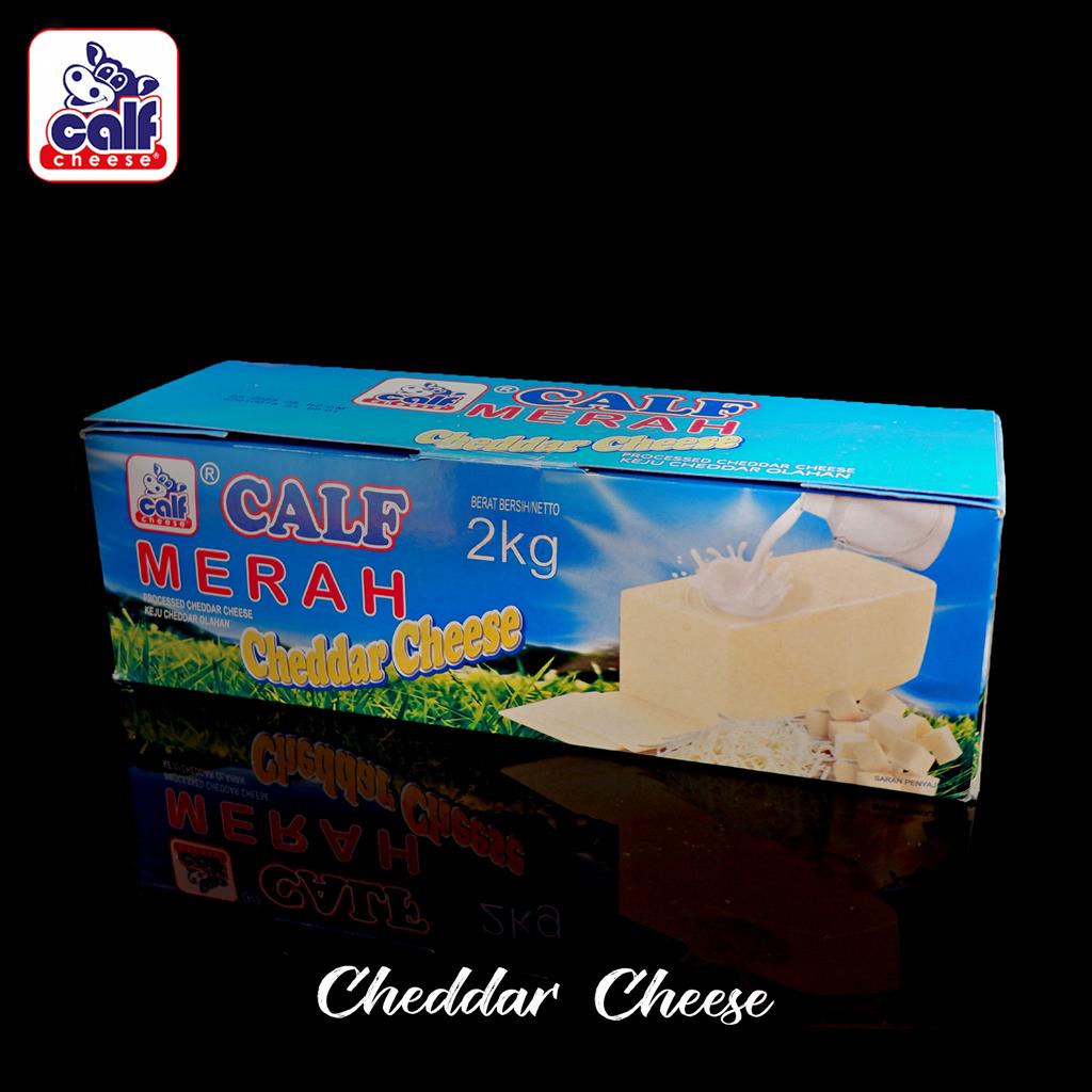 Jual Keju Cheddar Calf Merah Olahan 2 Kg | Shopee Indonesia