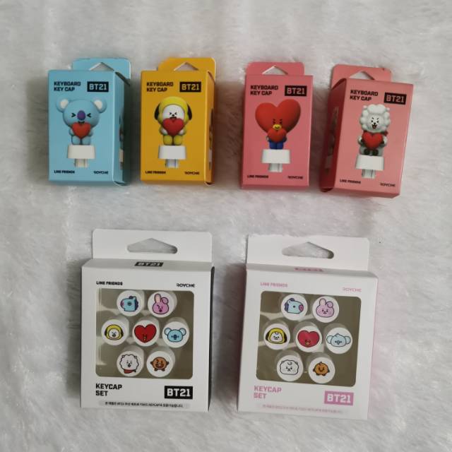 Jual READY STOCK BT21 OFFICIAL LINE FRIENDS X ROYCHE - KEYBOARD KEY CAP - KEYCAP SET TATA ...
