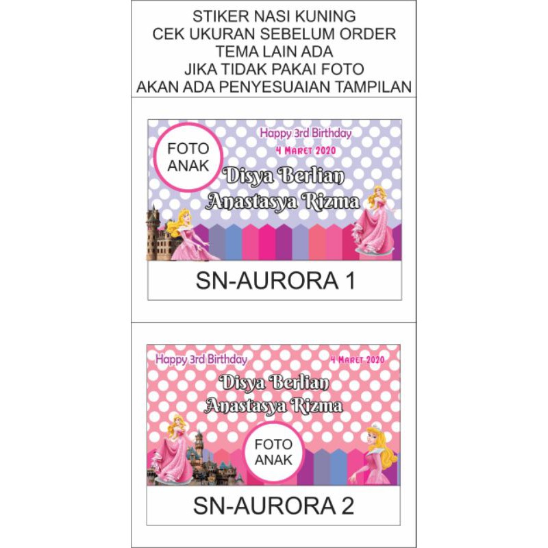 Jual STIKER NASI BOX NASI KFC BENTO TASYAKURAN ULTAH BIRTHDAY AQIQAH ...