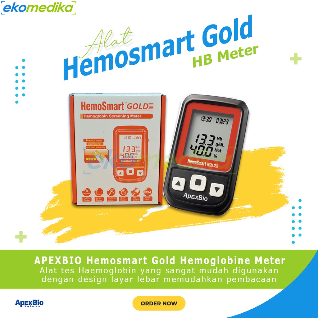 Jual Alat Cek Hemolgobin HB Apexbio Hemosmart Gold Hemoglobine Meter ...