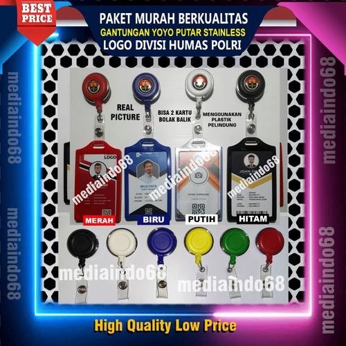 Jual YOYO GANTUNGAN ID CARD PUTAR STAINLESS-LOGO DIVISI HUMAS POLRI ...