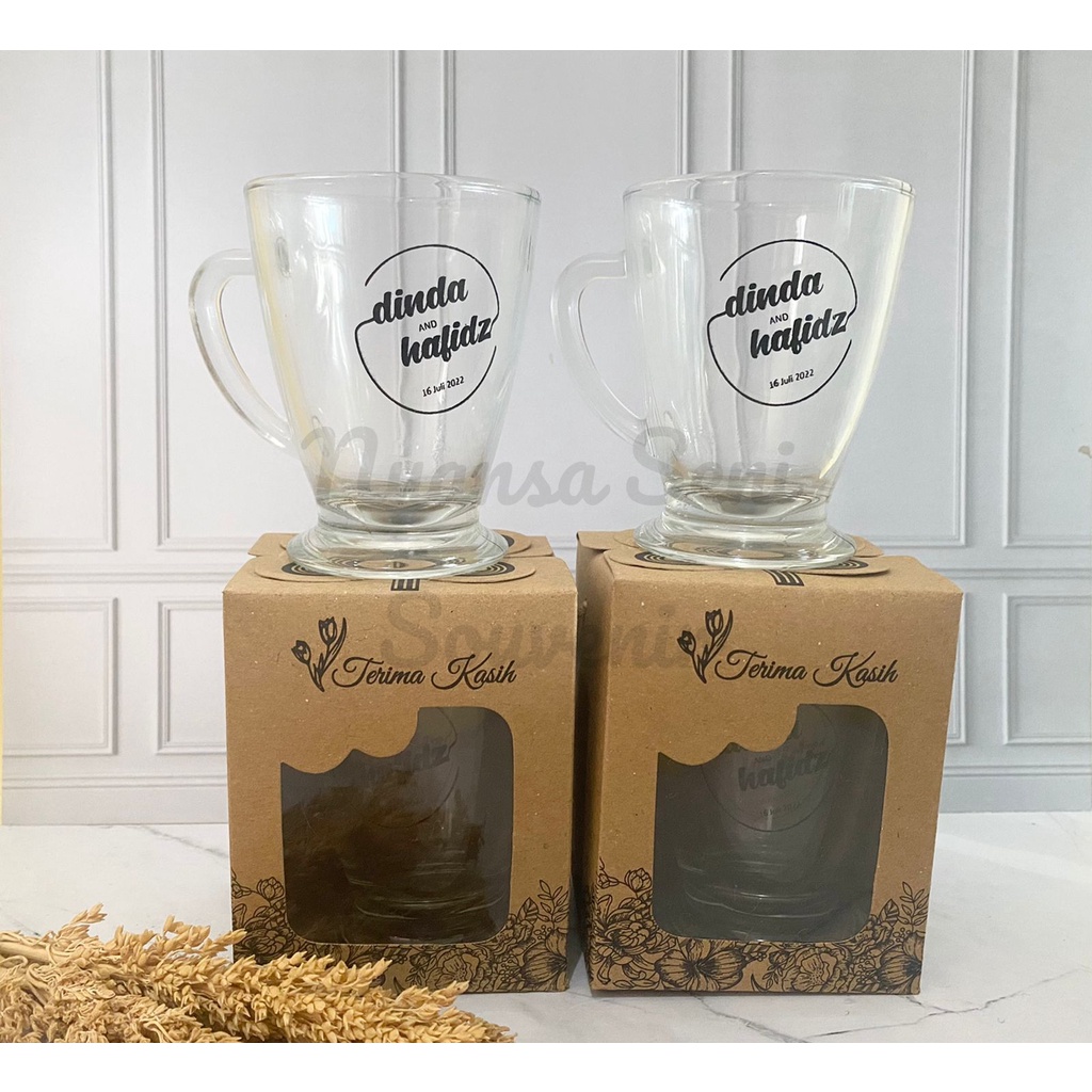 Jual Souvenir Gelas Minum Gelas Mug Piala Cangkir Gagang Kaca Gelas ...