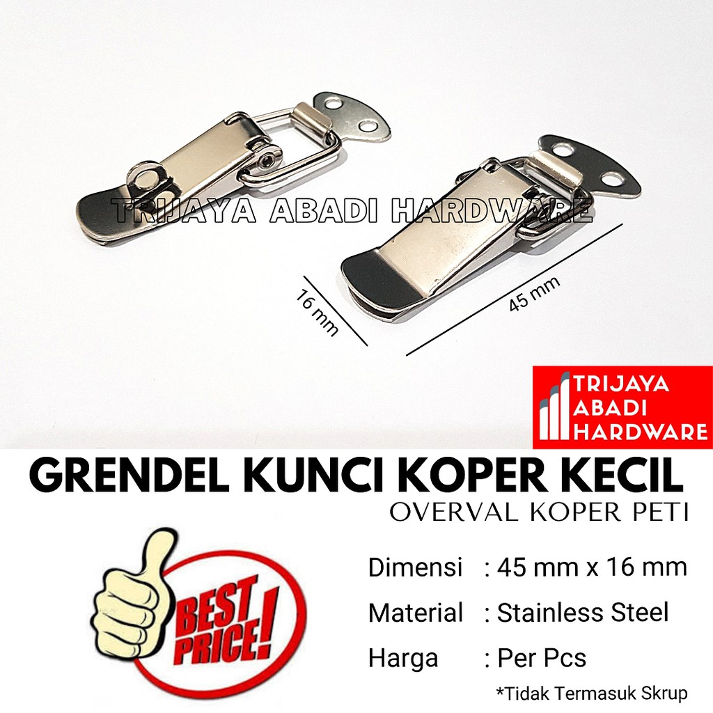 Jual Grendel Kunci Koper Kecil 45 mm Overval Koper Peti Stainless Steel ...