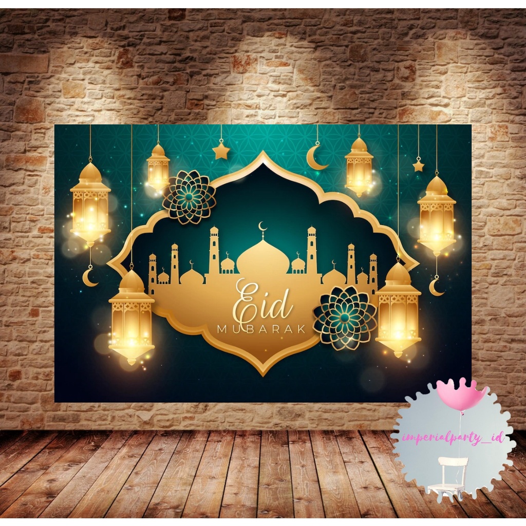 Jual Custom Backdrop Banner Spanduk Eid Mubarak Lebaran Ramadhan Kareem ...