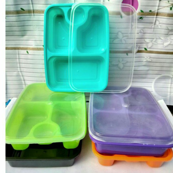 Jual ( ISI 10) Bento Box / Lunch box Thinwall Microwave Oven Safe TEBAL ...