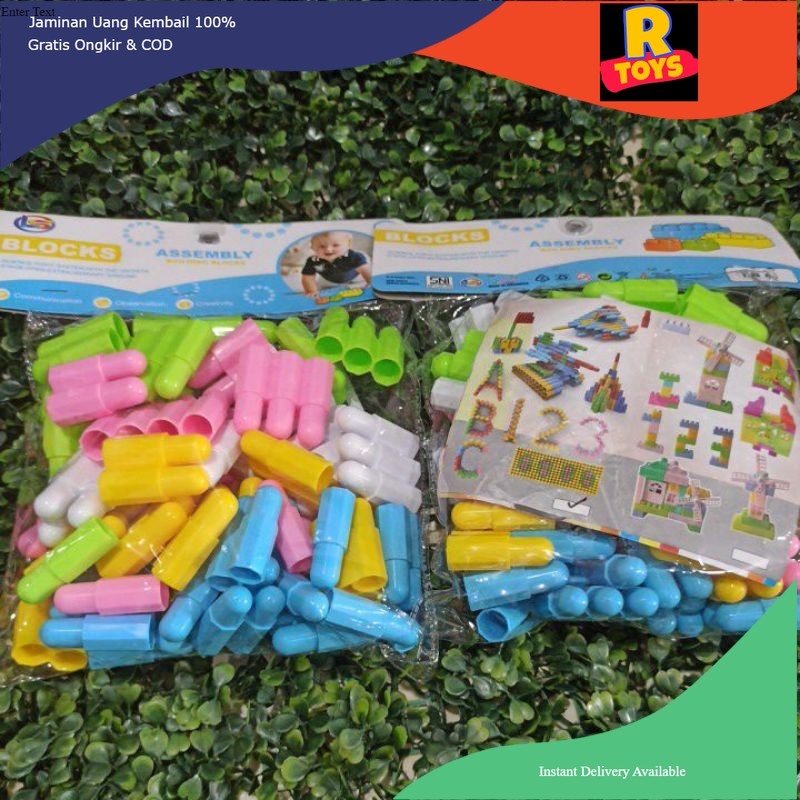 Jual mainan anak edukasi lego block isi banyak bentuk peluru ASSEMBLY ...