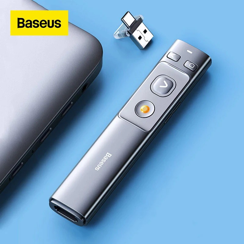 Jual BASEUS WIRELESS PRESENTER POINTER PEN REMOTE CONTROL LASER POINTER PEN | Shopee Indonesia
