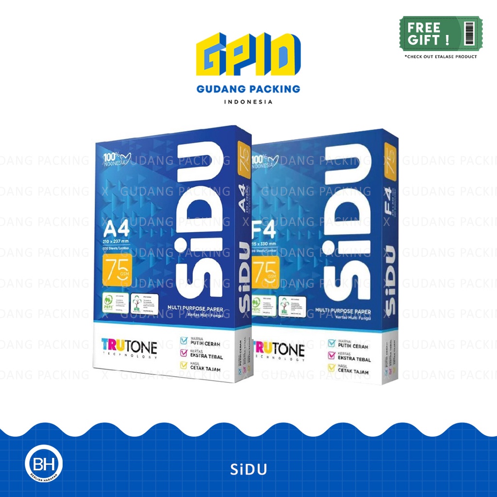 Jual SiDU - Kertas HVS A4 / F4 75 Gsm | Shopee Indonesia