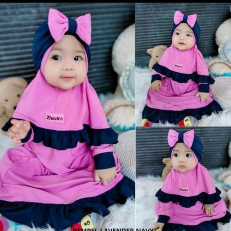 Jual Gamis Anak Bayi Set Jilbab Umur 0 6 12 Bulan 1 2 3 4 Tahun 2024 2025 2026 Lebaran Muslim ...