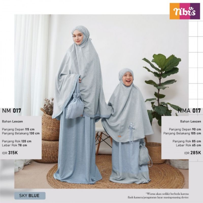 Jual NIBRAS MUKENA NM 017 / NMA 017 - LIGHT CREAM -SOFT PINK -SKY BLUE ...