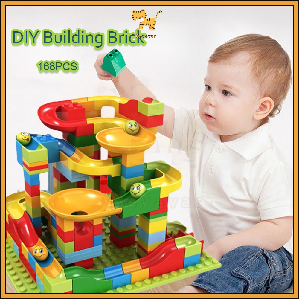 Jual 168PCS block mainan anak bricks building block marble run race ...