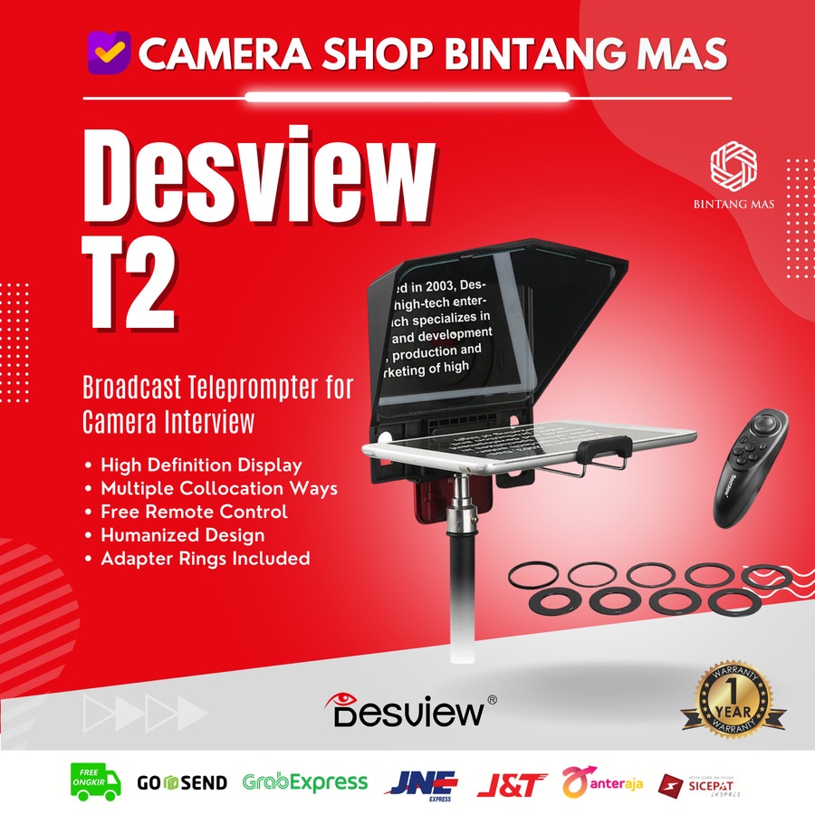 Jual Desview T2 Broadcast Teleprompter for Camera Interview Layar Besar ...