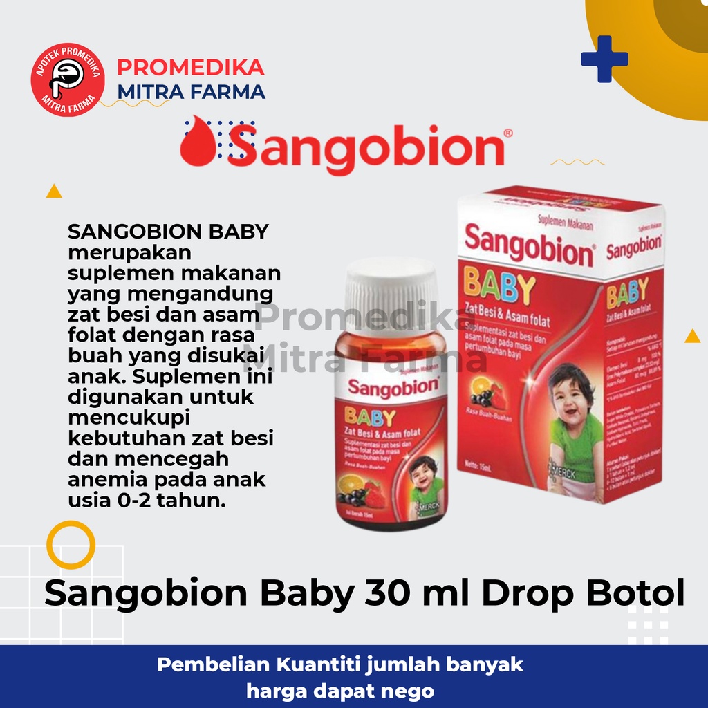 Jual Sangobion Baby 30 ml Drop Botol / Suplemen Penambah Zat Besi dan ...