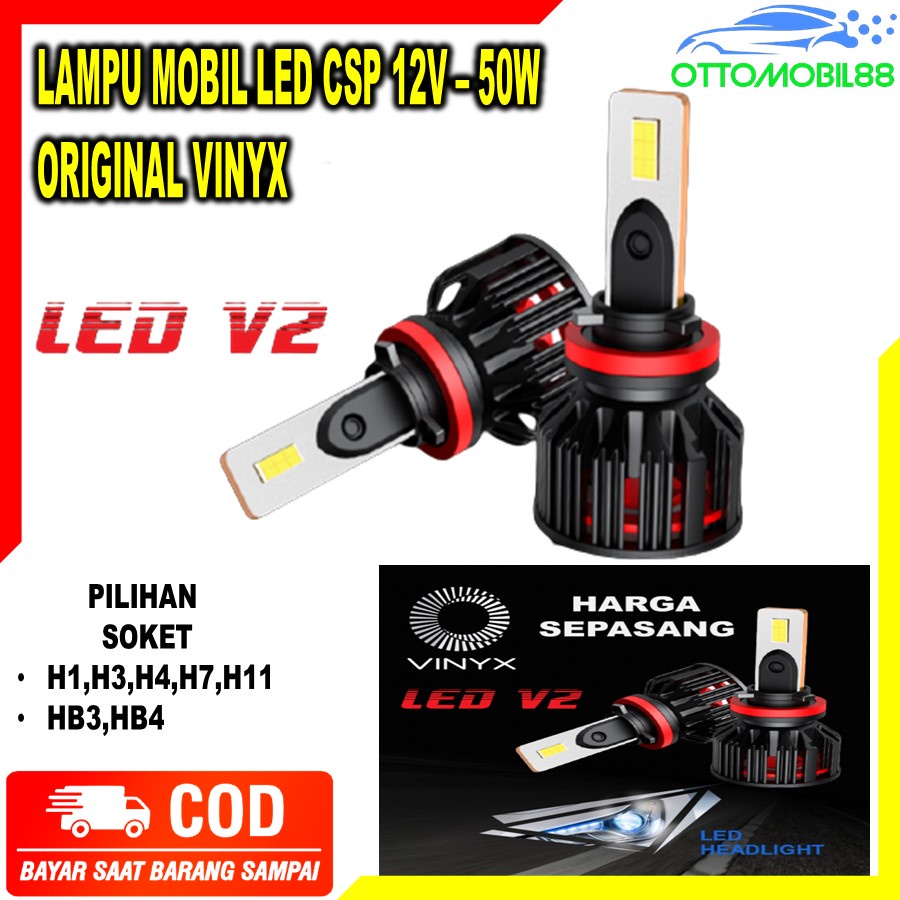 Jual Lampu LED Mobil CSP 3570 50W H1 H3 H4 H7 H11 HB3 HB4 D2 D4 VINYX | Shopee Indonesia