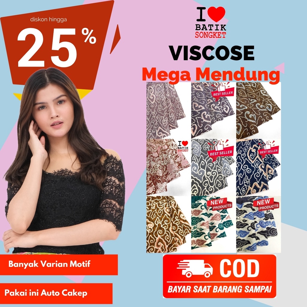 Jual VISCOS PASTEL MEGA MENDUNG CIREBON BAHAN KAIN BATIK VISCOSE VISKOS ...
