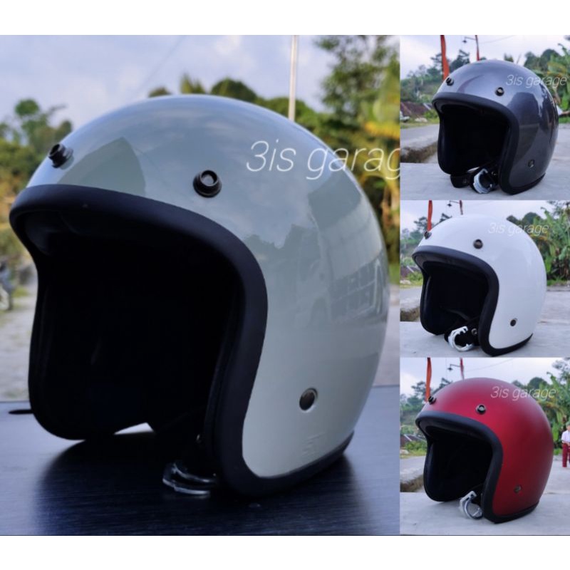 Jual HELM SLIM HEAD RETRO CLASSIC BUSA SEMI KULIT | Shopee Indonesia