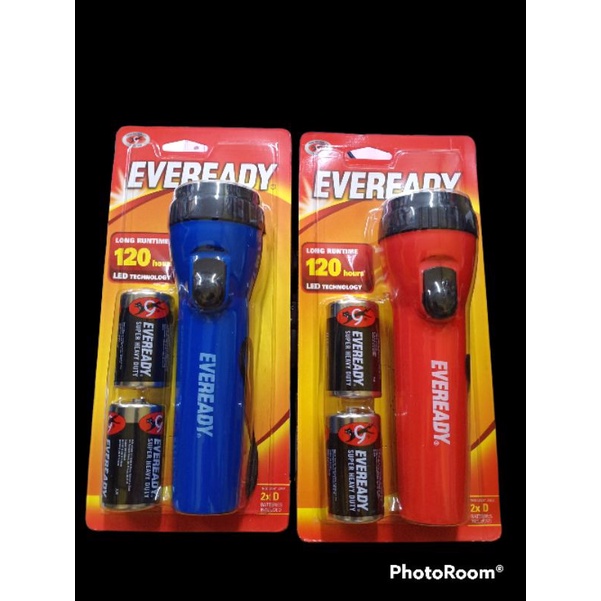 Jual Senter Eveready Besar 120 Jam + 2 x Baterai Size D | Shopee Indonesia