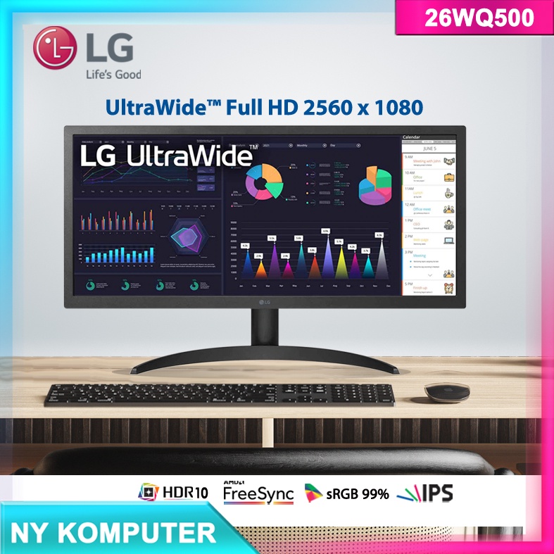 Jual LG LED 26in 26WQ500-B Ultrawide FHD IPS Monitor, FreeSync | Shopee ...