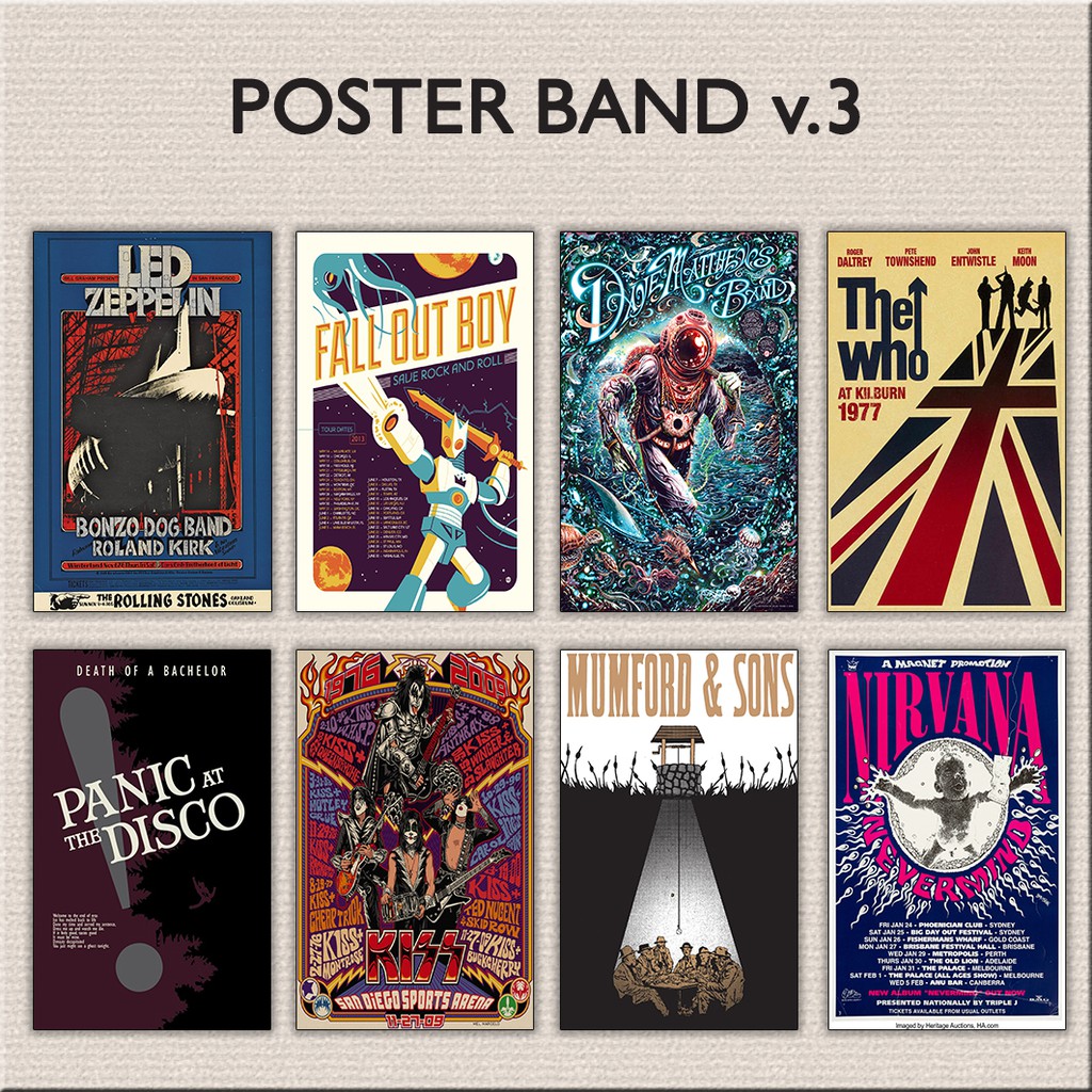 Jual POSTER DEKORASI BAND v.3 A3 | Shopee Indonesia