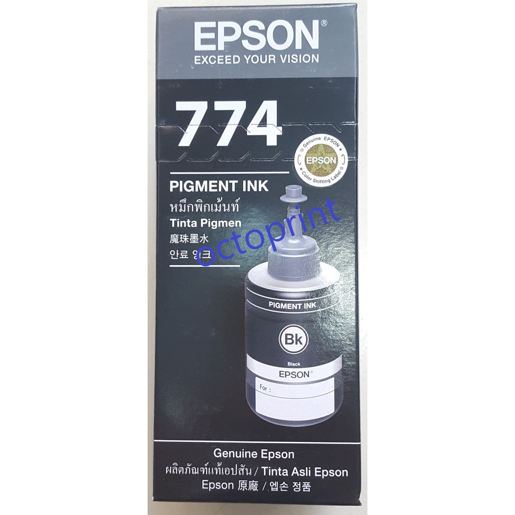 Jual TINTA EPSON 774/T774 ORIGINAL BLACK PIGMENT INK | Shopee Indonesia