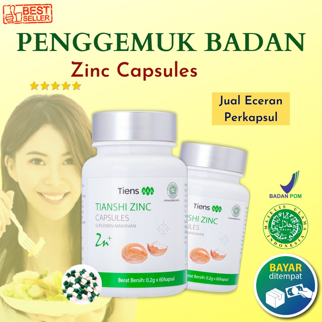 Jual Zinc Kapsul Original Penggemuk Badan Zinc Obat Gemuk Herbal Ampuh ...