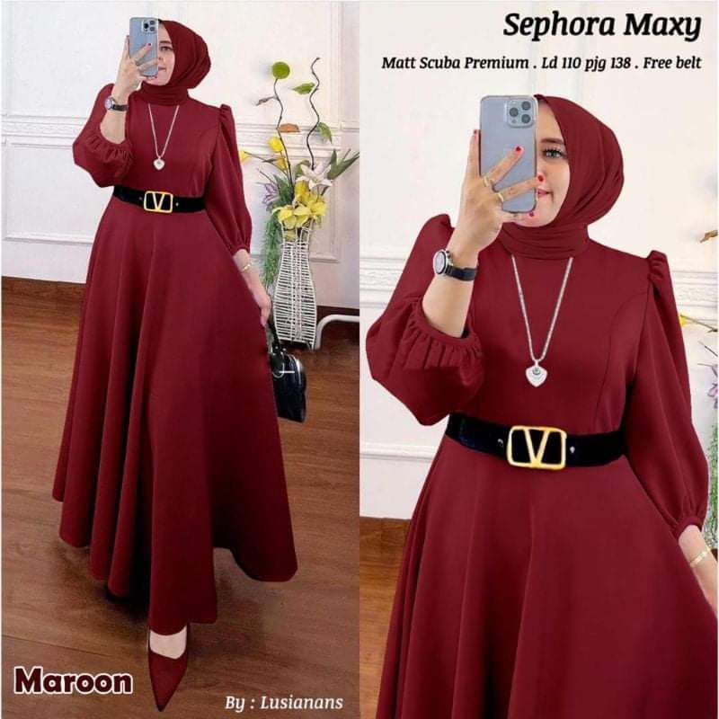 Jual Sephora Maroon 170 + Gemoy Denim L 130 | Shopee Indonesia