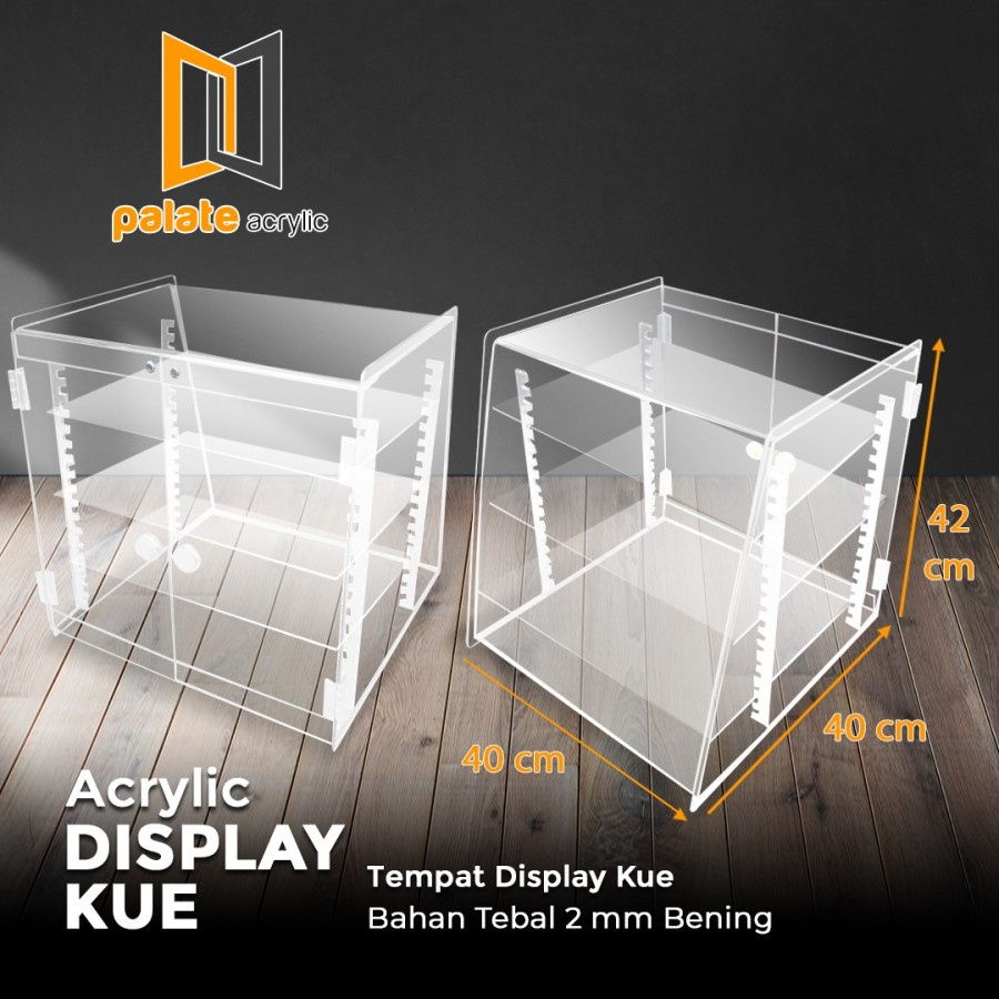 Jual AKRILIK DISPLAY KUE / AKRILIK DISPLAY ROTI + TUTUP | Shopee Indonesia